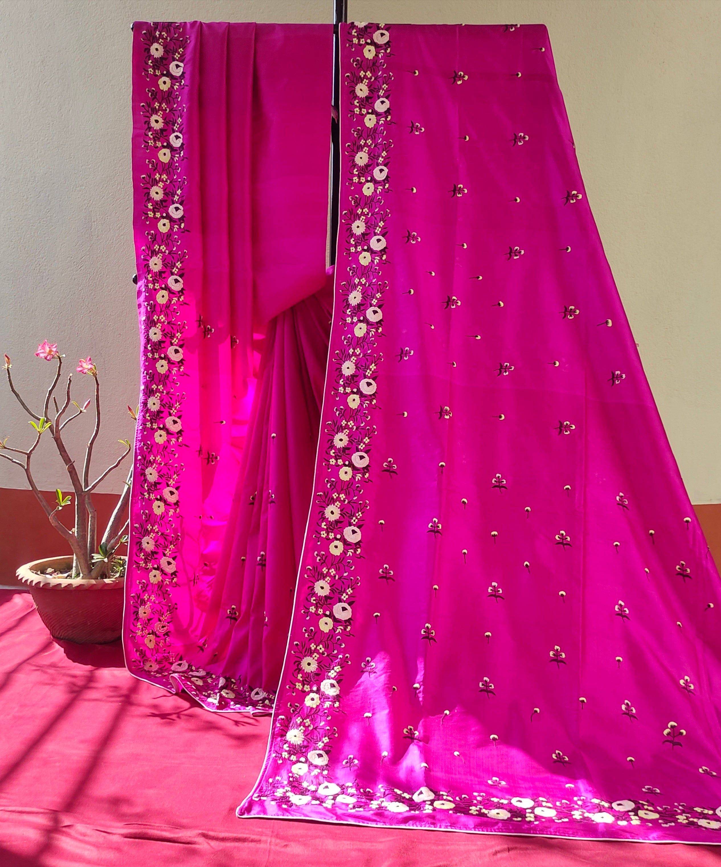Handcrafted Parsi Embroidery Saree: Hand embroidered Parsi – Ka-pore by ...